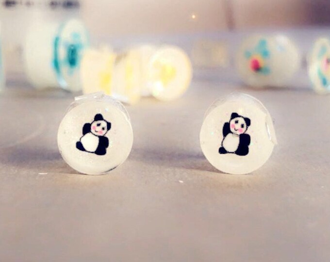 8mm / 0g Panda Bear Plugs / Gauges for Stretched Ears. - Etsy