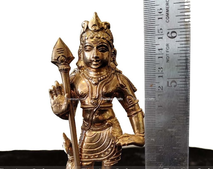 Panchalogam Bala Murugan With Peacock Statue 6 Inch Handmade | Bala ...