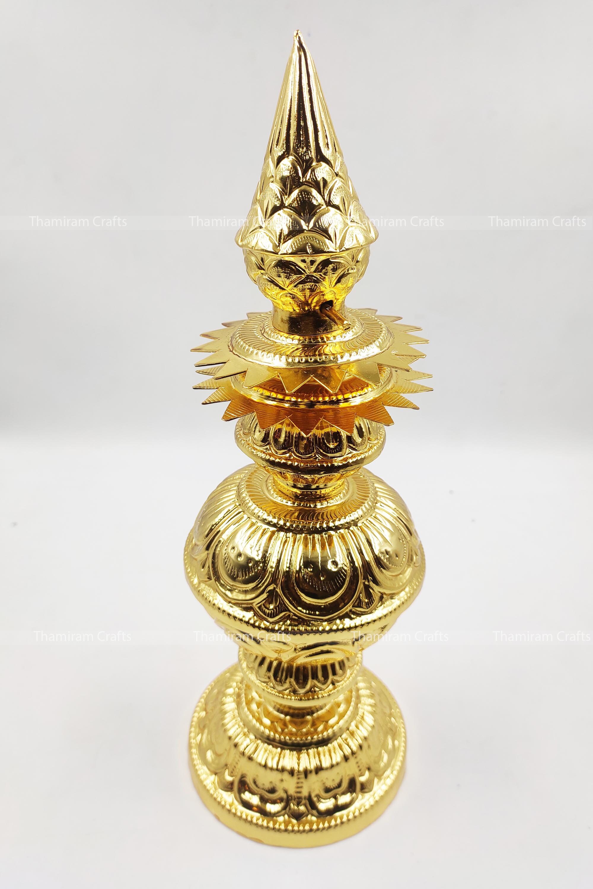 12" Gold Plated Kalasam for Home Pooja Mandir | Gold Plated Gopura ...
