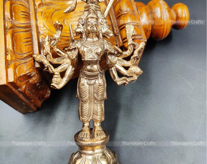 Panchalogam Panchmukhi Hanuman Bronze Statue, Hindu Deity Bronze ...
