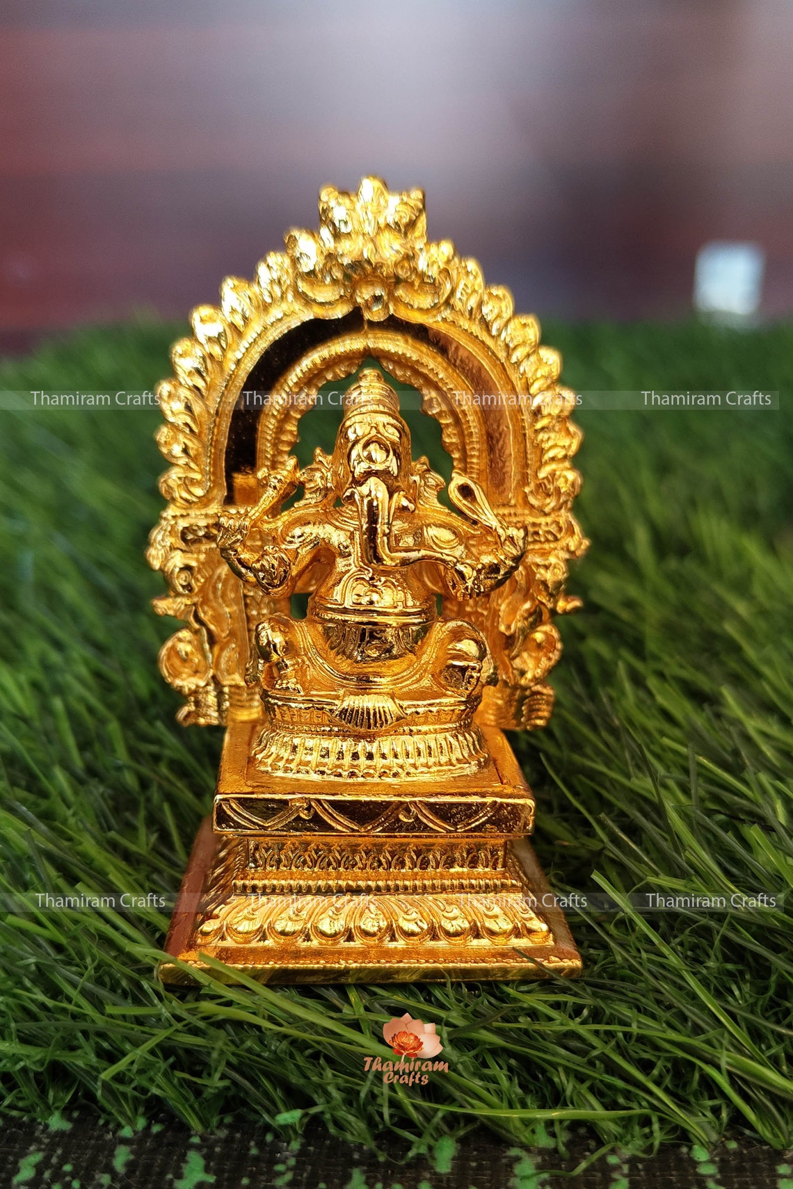 Buy 3 Inch Panchaloha Ganesha Idol Gold Plated, Ganapathy Idol, Ganesha ...