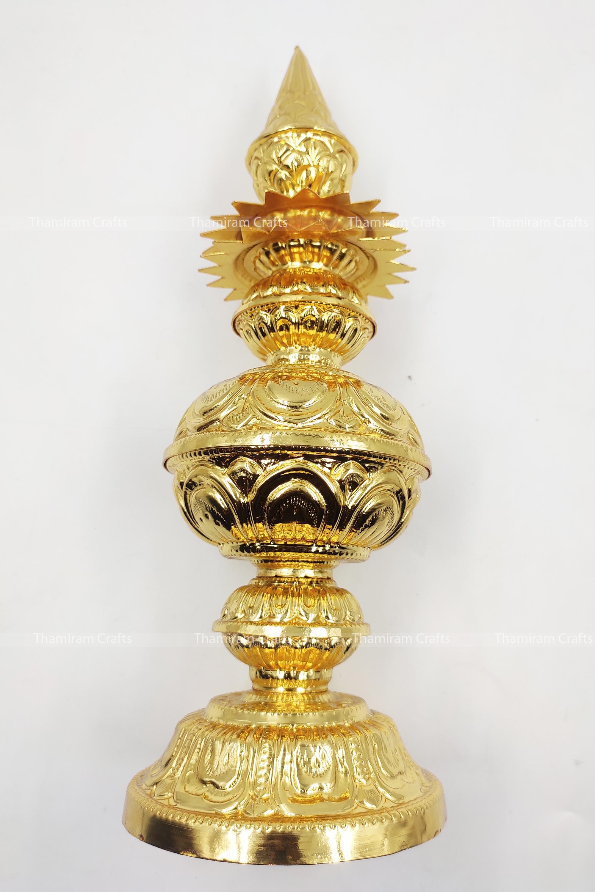 12" Gold Plated Kalasam for Home Pooja Mandir | Gold Plated Gopura ...