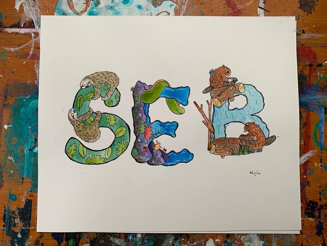 Personalised Children’s Name Watercolour - Etsy UK