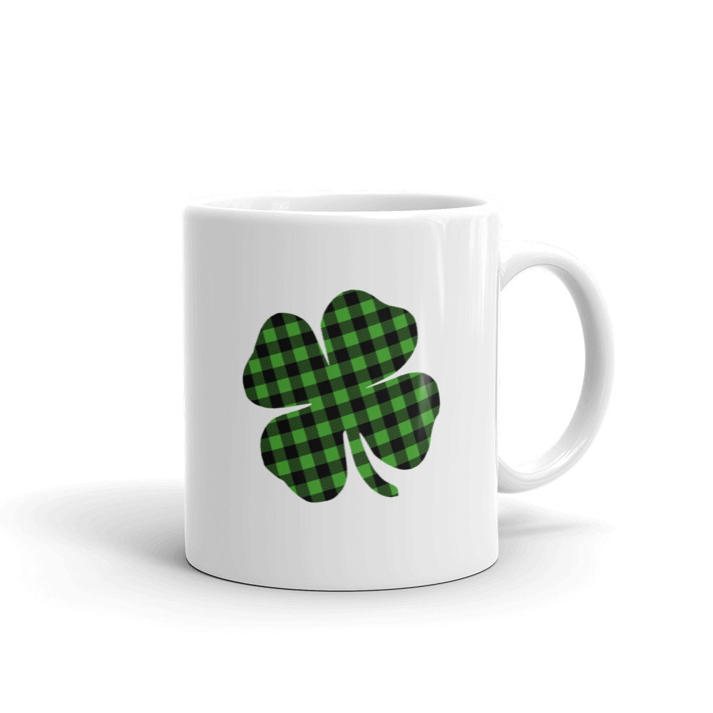 Shamrock Mug for St Patrick's Day St Patty Day Home Decor Buffalo Plaid ...