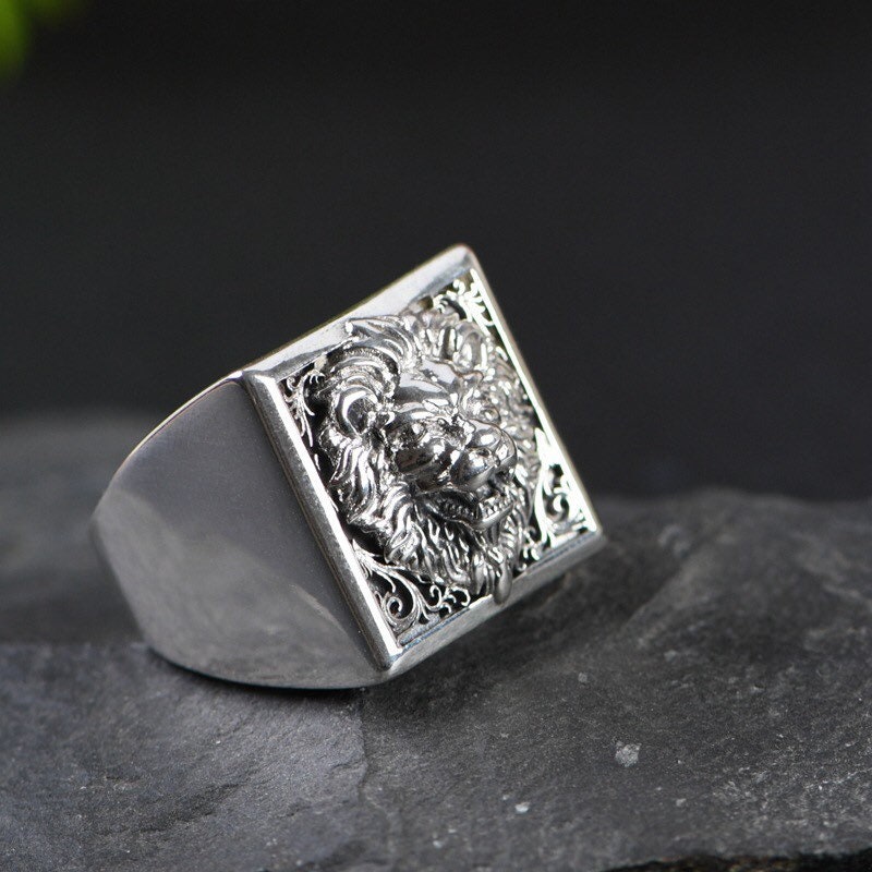 Sterling Silver Lion Ringanimal Ringsilver Ring - Etsy