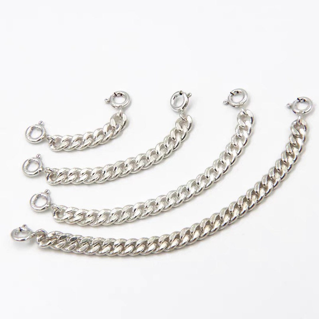 Sterling Silver Safety Chain With Spring Clasps,necklace Bracelet ...