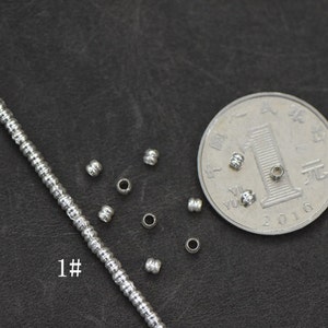 50pcs Sterling Silver Mini Beads,silver Spacer Beads, Silver Small Tube ...