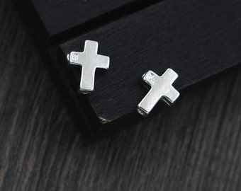 2 Sterling Silver Cross Beads Shiny Cross Religous Beads - Etsy