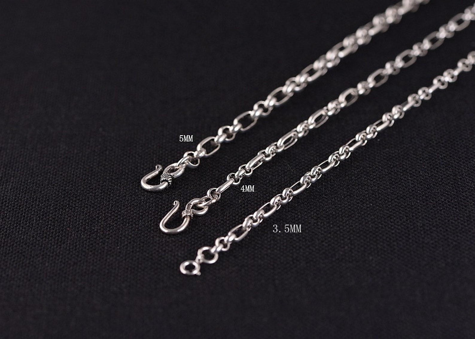 3.5/4/5MM Sterling Silver O shape ChainsSilver | Etsy