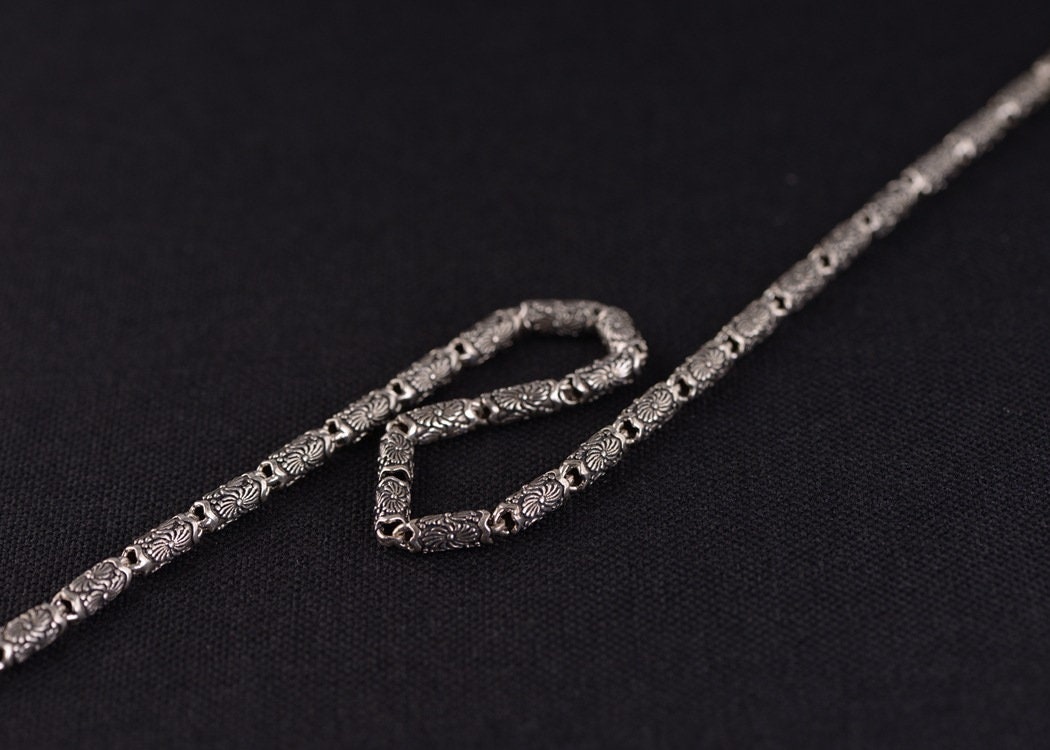 4mm Sterling Silver Barrel Beads Chain silver Tube Bead - Etsy