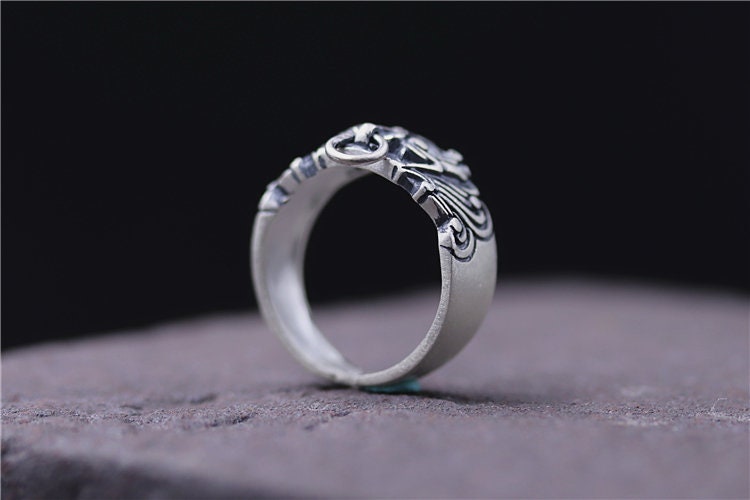 Sterling Silver Amulet Ringguardian Totem Ringadjustable | Etsy