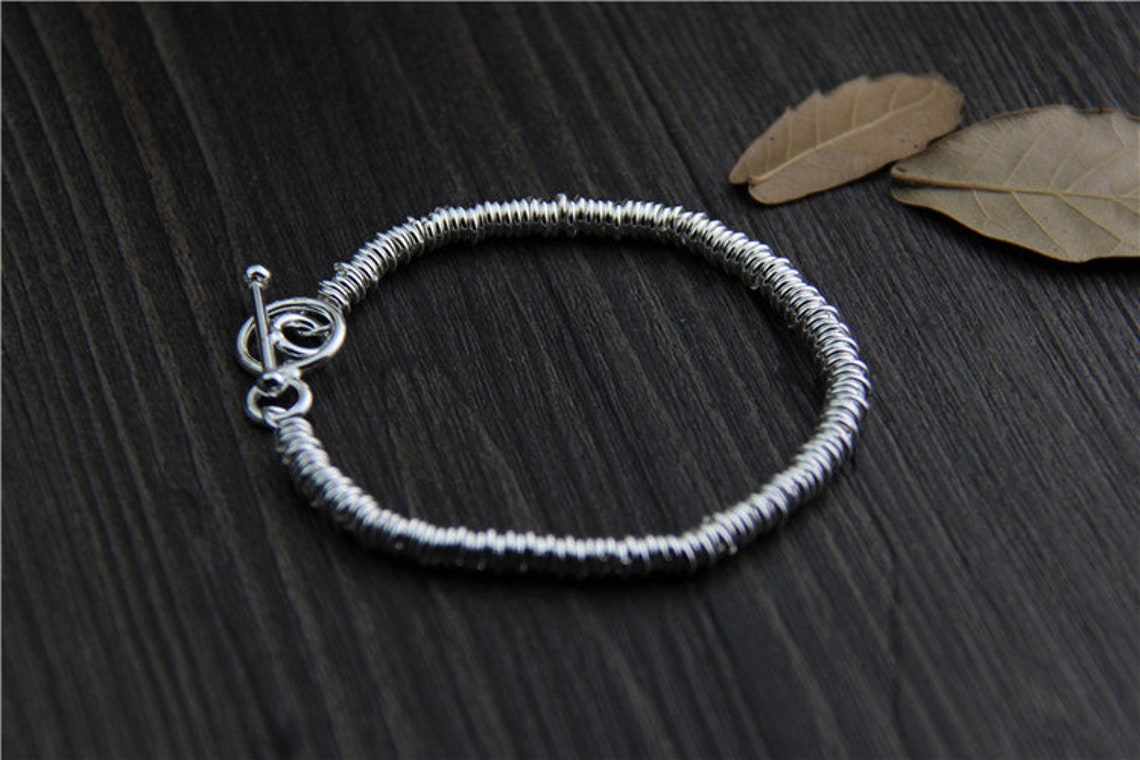 4.5mm-925 Sterling Silver Bracelet Vintage National Style - Etsy