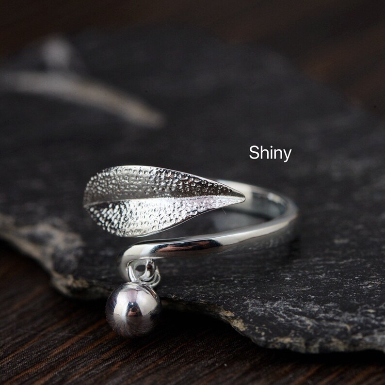 Sterling Silver Leaf Ringsilver Ring Womenadjustable | Etsy