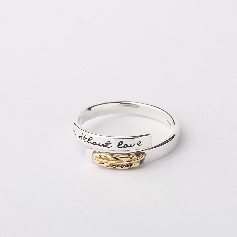 Sterling Silver Feather Ringsilver Ring Womenadjustable - Etsy