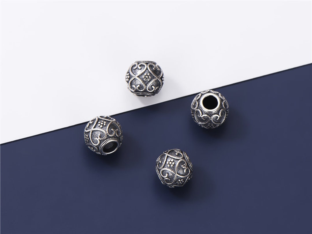 Sterling Silver Spacer Beads,sterling Silver Beads,silver Round Bead ...