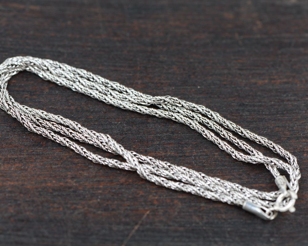 925 Sterling Silver Rope Chainsilver Necklace Chain silver | Etsy