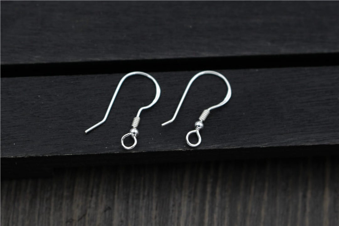 10 Sterling Silver Ear Hooks Wire Hooks Earring - Etsy