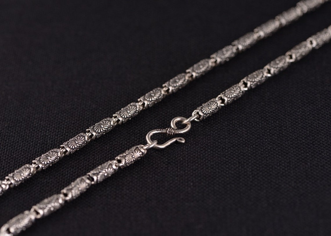 4mm Sterling Silver Barrel Beads Chain silver Tube Bead | Etsy