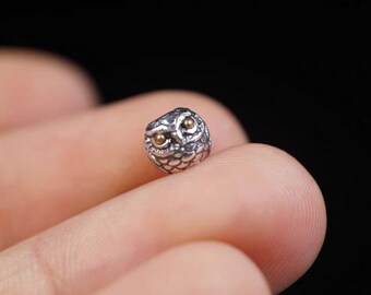 Miniature Sterling Silver Owl Charm Owls Very Small Tiny Solid .925 - Etsy
