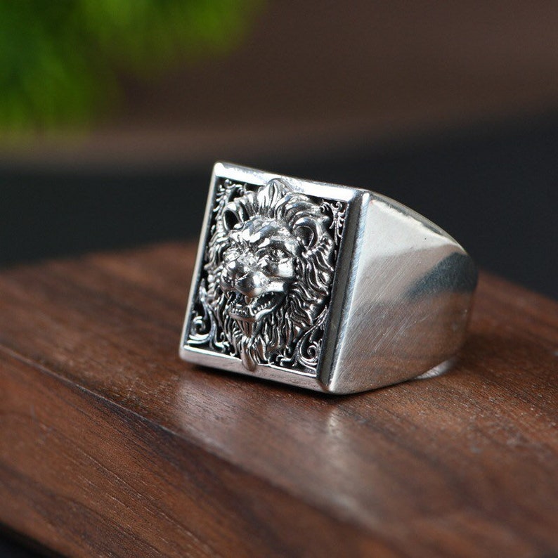 Sterling Silver Lion Ringanimal Ringsilver Ring - Etsy