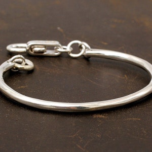 Sterling Silver Chain Bangle, Hammered Bangle,open Bangle Bracelet,solid Silver Cuff Bracelet ...