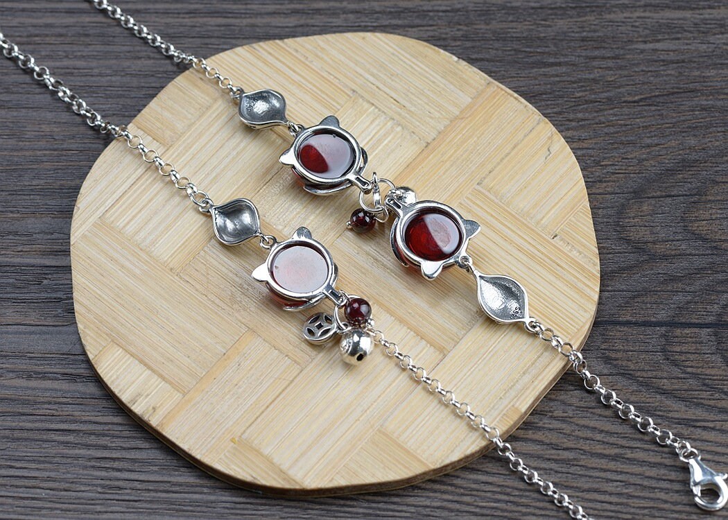 Sterling Silver Fox Bracelet fox Charm Braceletsilver | Etsy