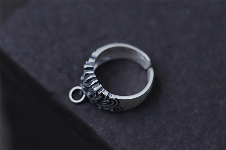 Sterling Silver Amulet Ringguardian Totem Ringadjustable | Etsy