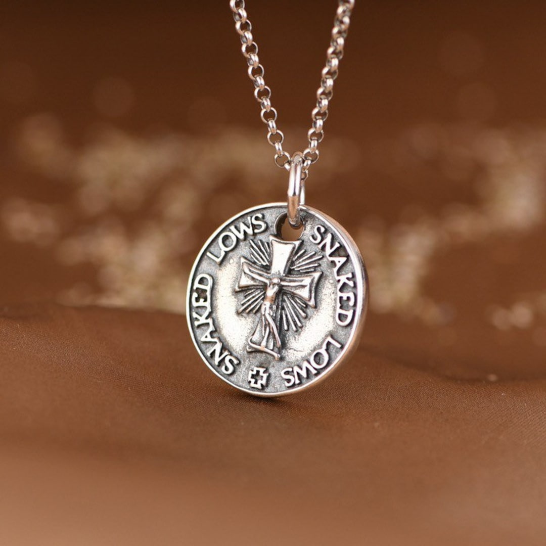Sterling Silver Jesus Crucifix Coin Pendant,silver Religious Pendant - Etsy