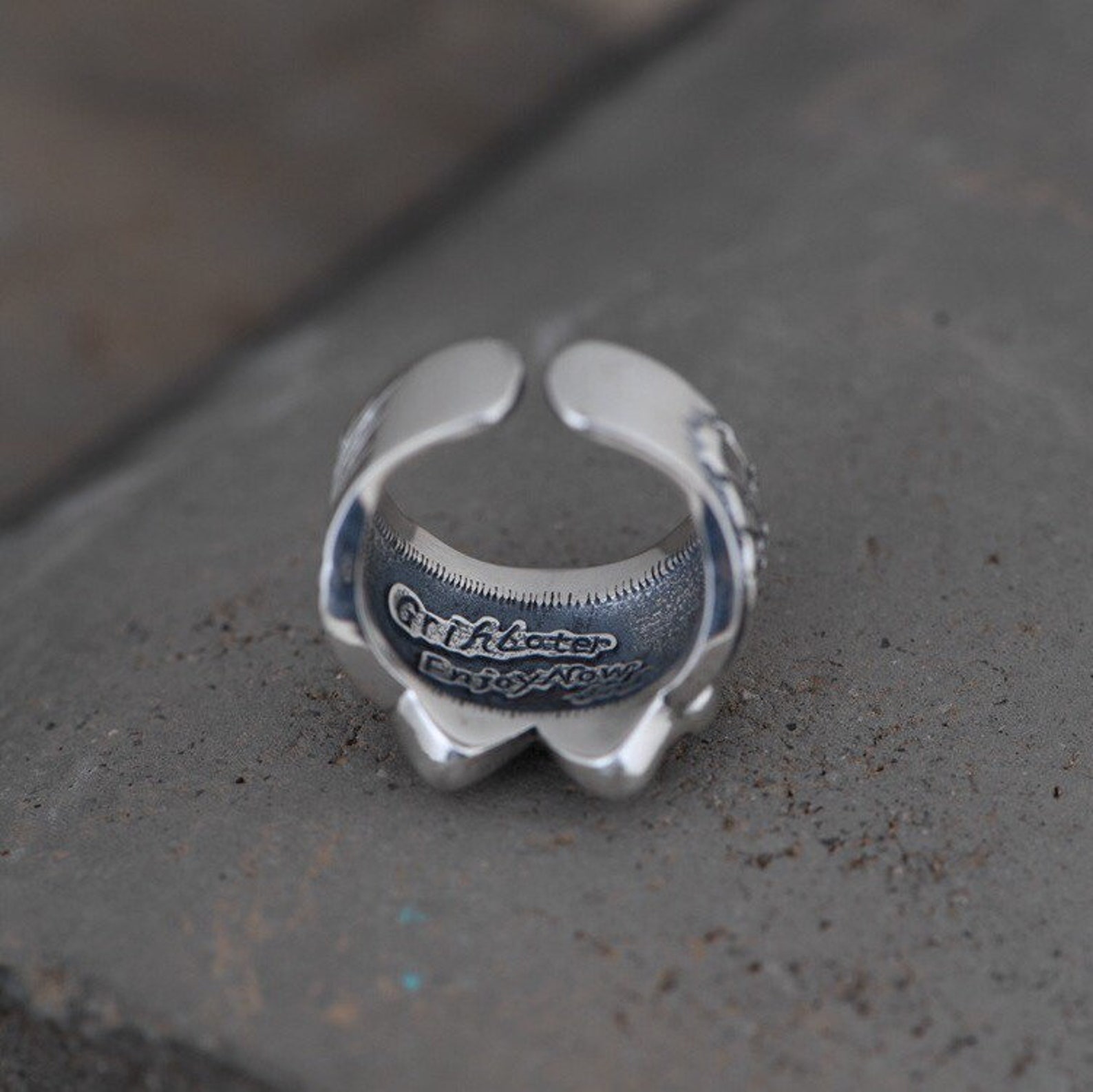 Double Faced Joker Ringskull Ringsterling Silver Ring | Etsy