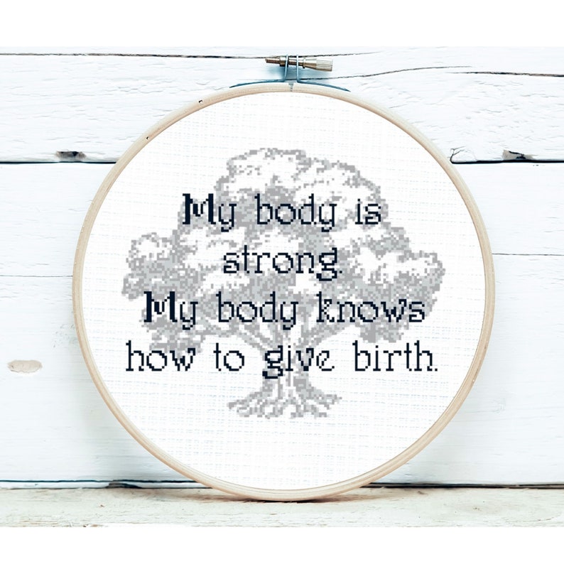 Pregnancy Cross Stitch Pattern, Child Birth Mantra, Pregnancy Mantra ...