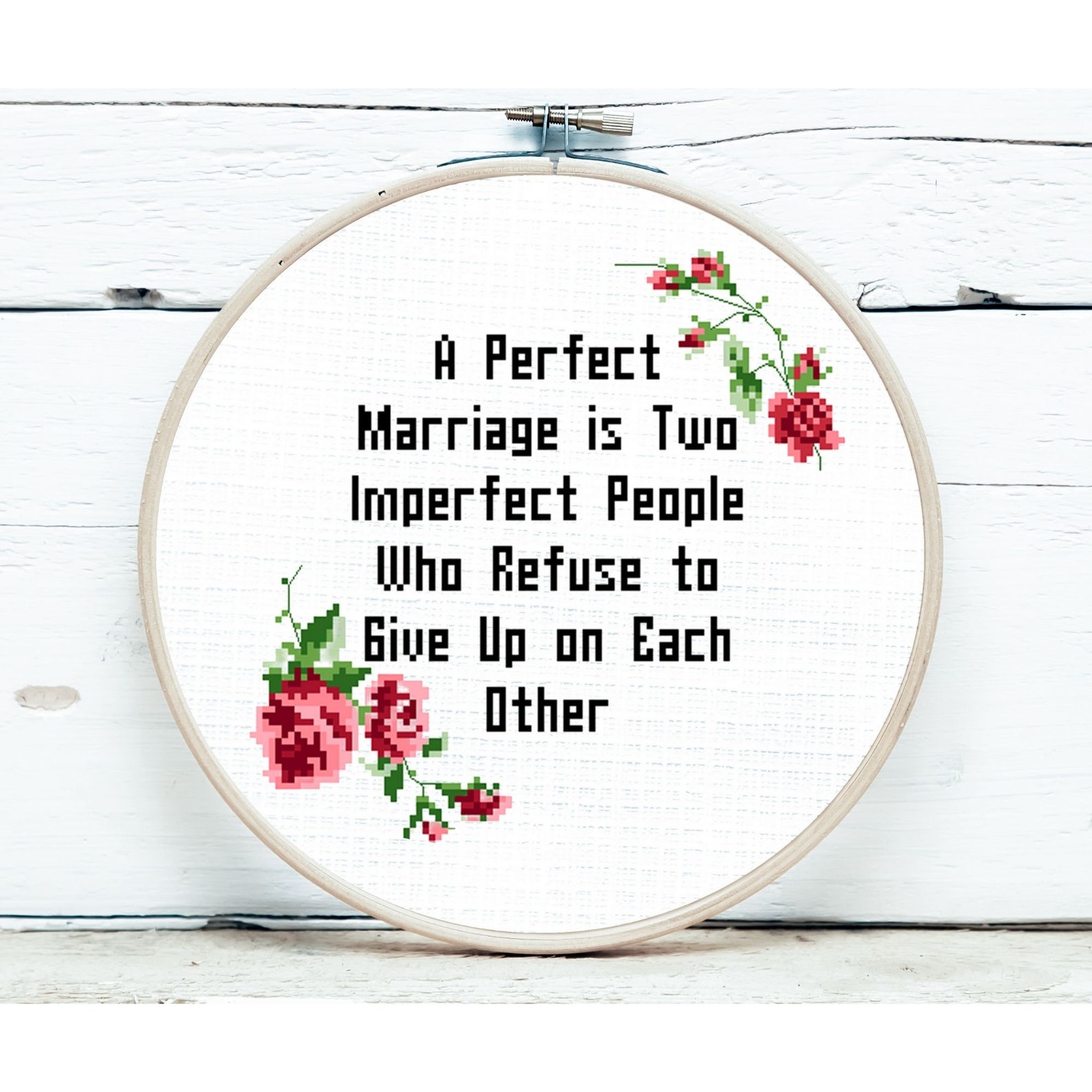 Marriage Cross Stitch Pattern A Perfect Marriage is Two - Etsy