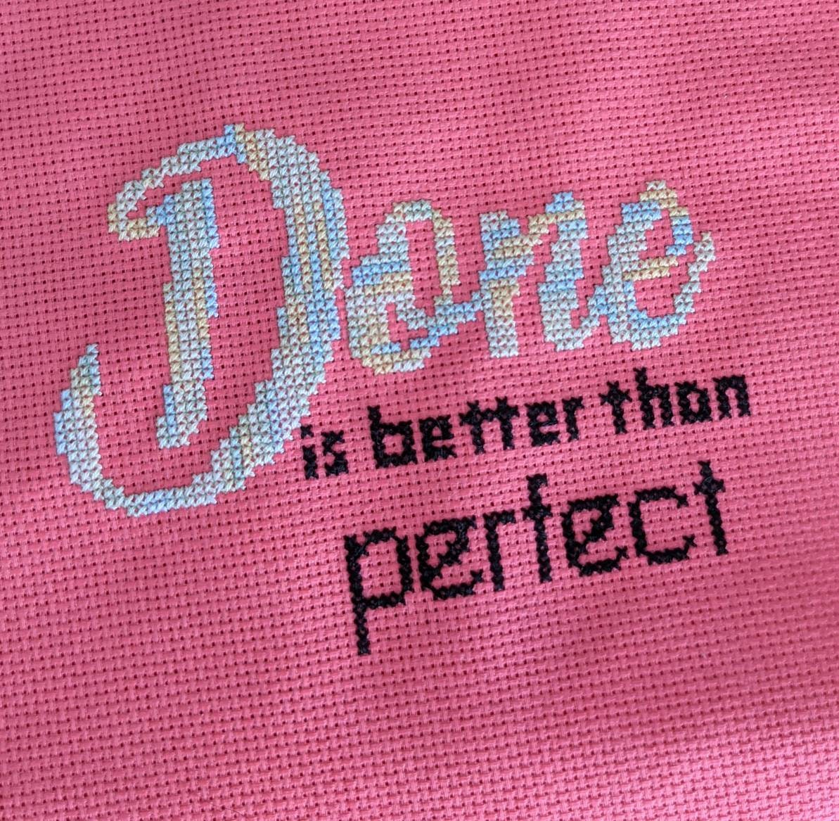 Mindful Cross Stitch Pattern Done is Better Than Perfect - Etsy