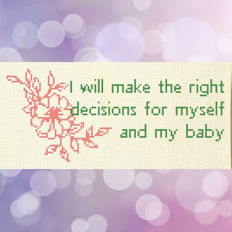 Pregnancy Cross Stitch Pattern, Child Birth Mantra, Pregnancy Mantra ...