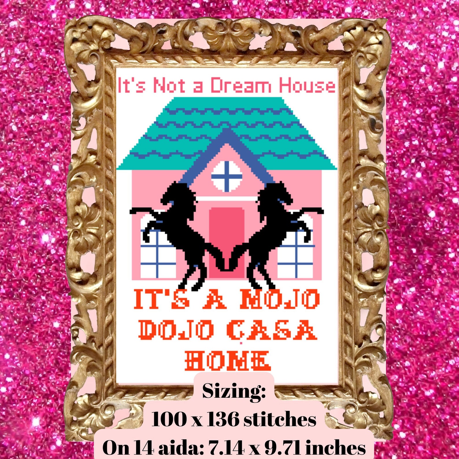 Mojo Dojo Casa House Cross Stitch PATTERN, Funny Cross Stitch, Dream ...