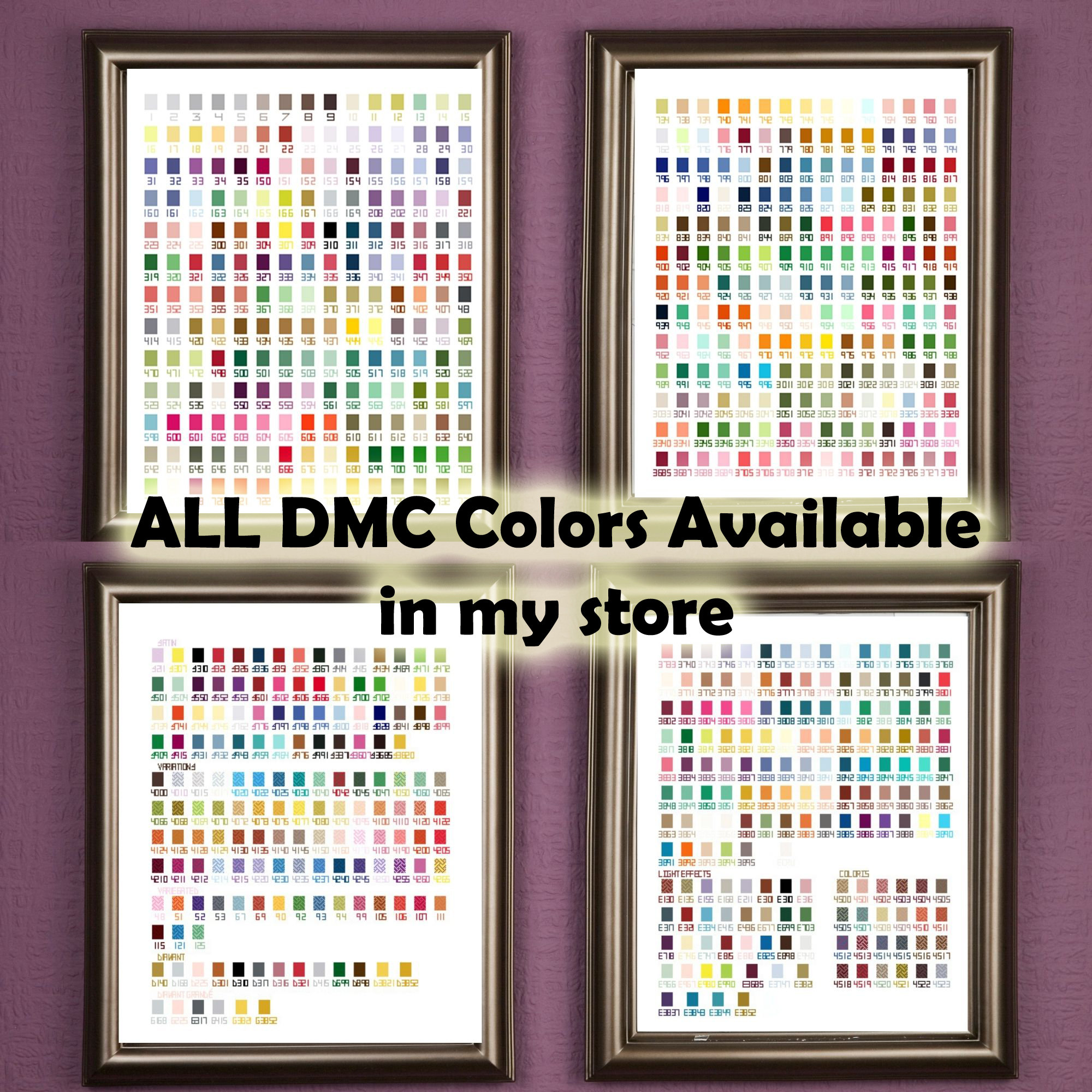 Dmc Color Chart For Cross Stitch Threadcomplete Etsy Full Set Of 447