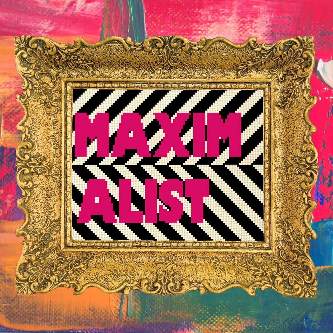 MAXIMALIST Cross Stitch Pattern, Maximalist Decor, Eclectic Style ...