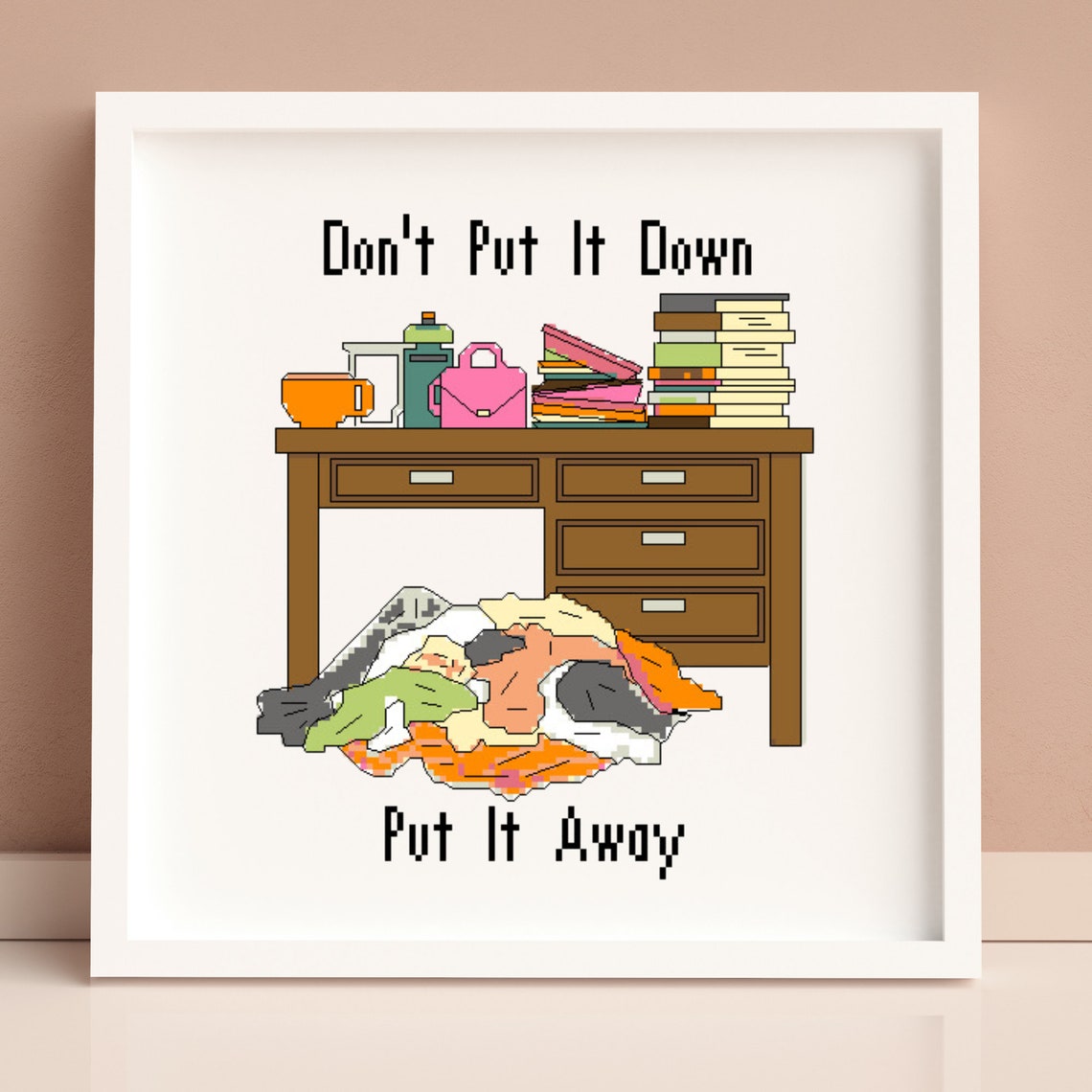 ADHD Cross Stitch Pattern, Don't Put It Down, Put It Away ...