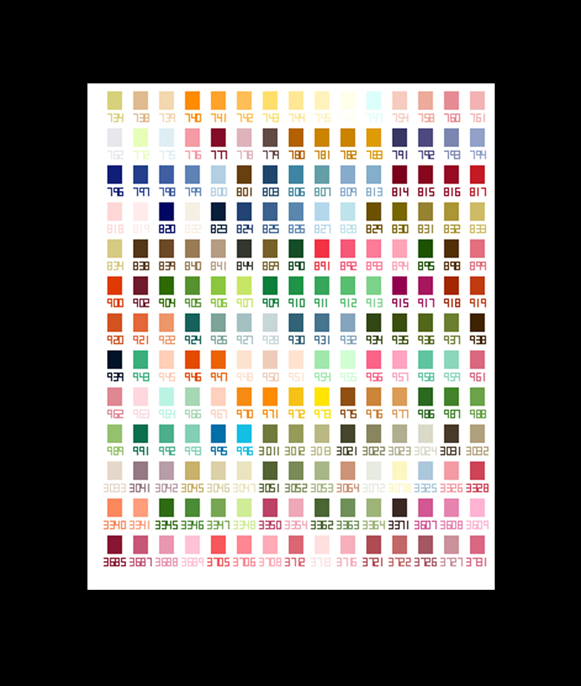 DMC Color Chart 2 DMC Floss Color Chart Dmc Thread Chart - Etsy