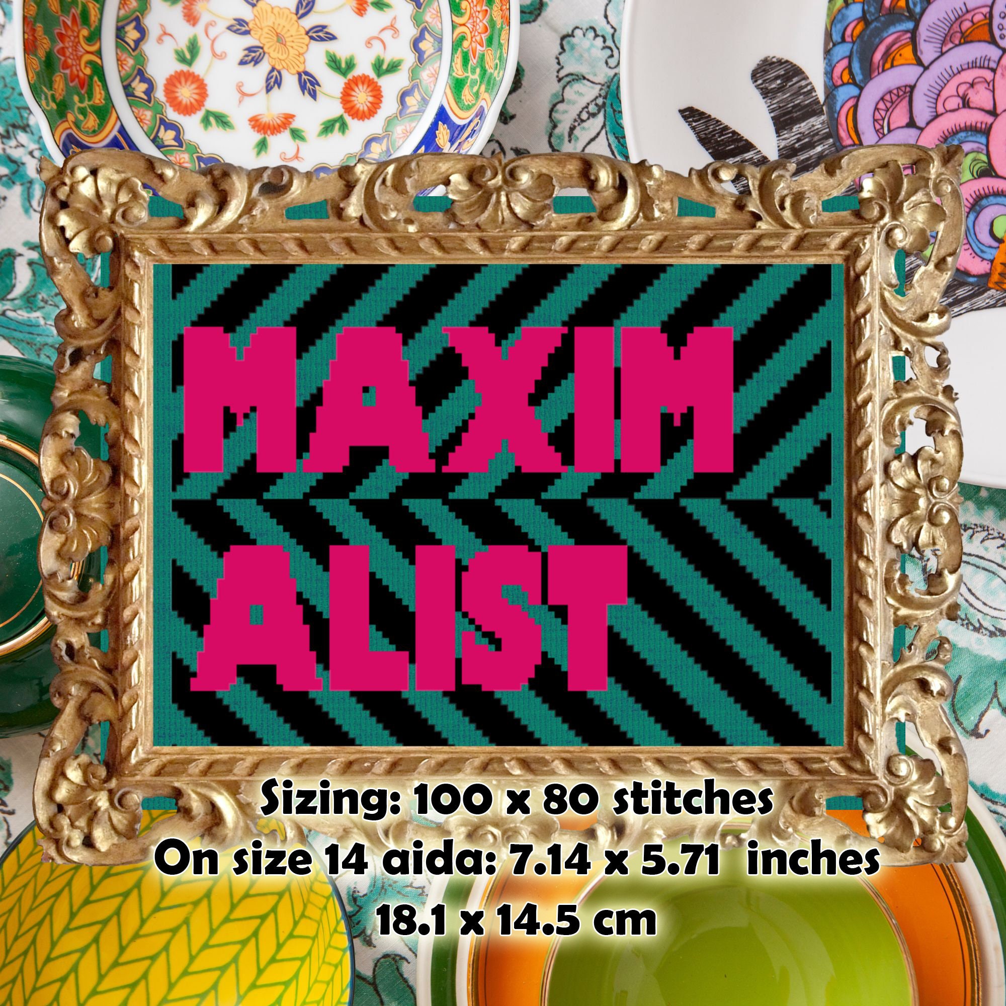 MAXIMALIST Cross Stitch Pattern, Maximalist Decor, Eclectic Style ...