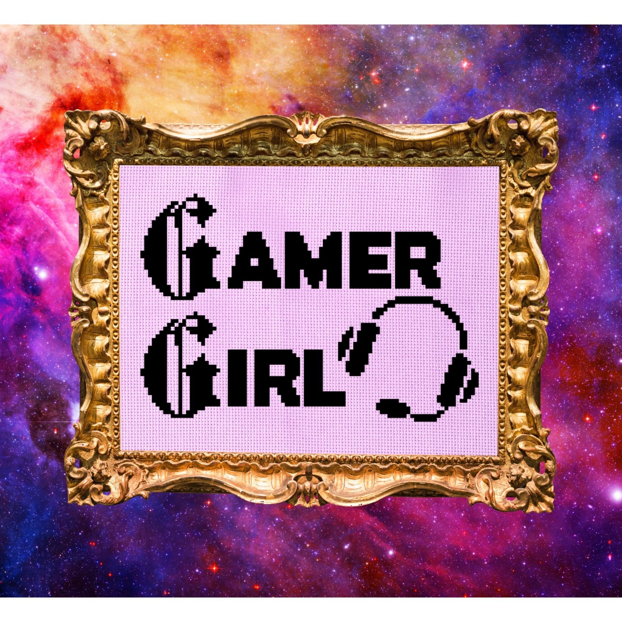 Gamer Girl Cross Stitch PATTERN, Gifts for Girls, Cross Stitch for Kids ...