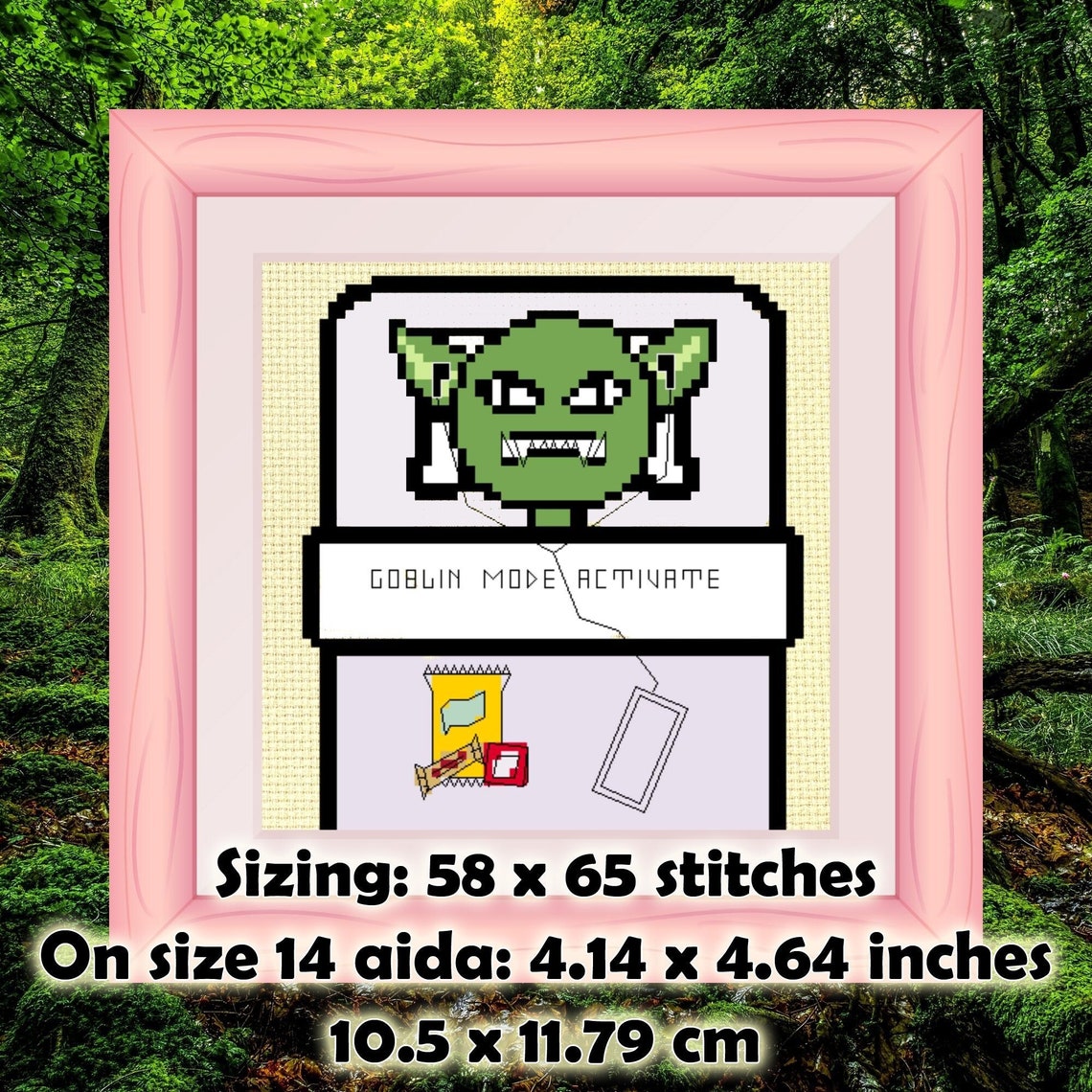 Goblin Mode Activate, Cross Stitch Pattern, Funny Cross Stitch, Meme ...