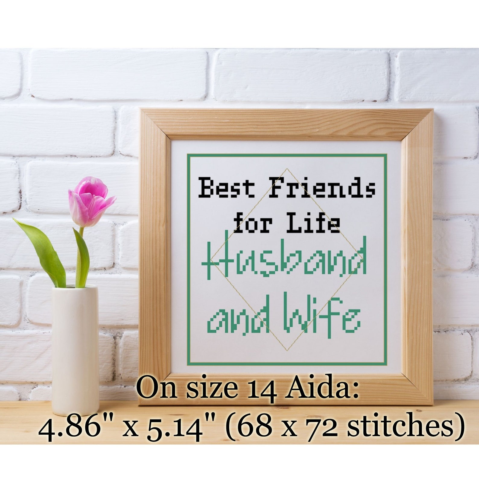 Husband and Wife Cross Stitch Pattern, Marriage Cross Stitch, Gifts for ...