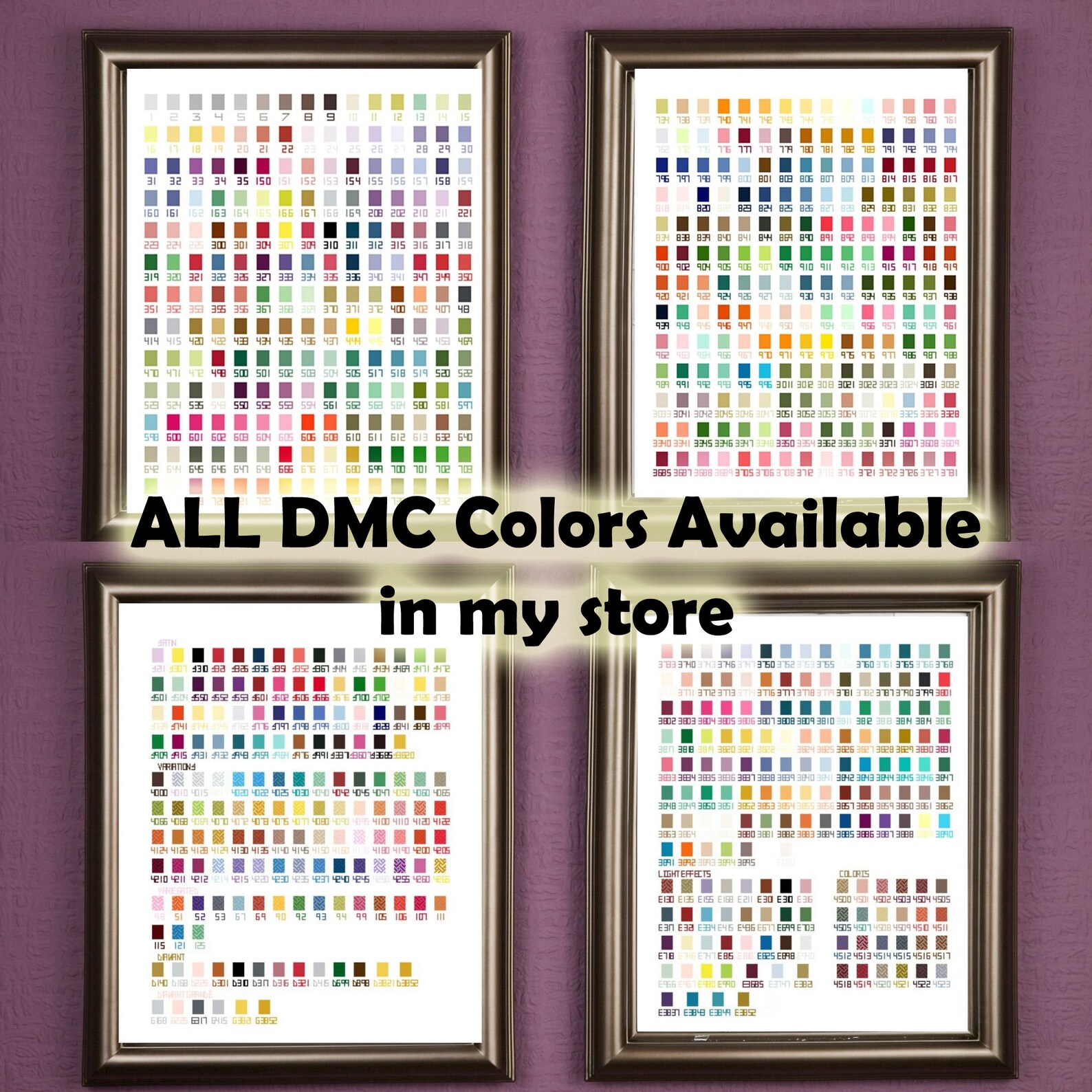 DMC Color Chart 3 DMC Floss Color Chart Dmc Thread Chart - Etsy