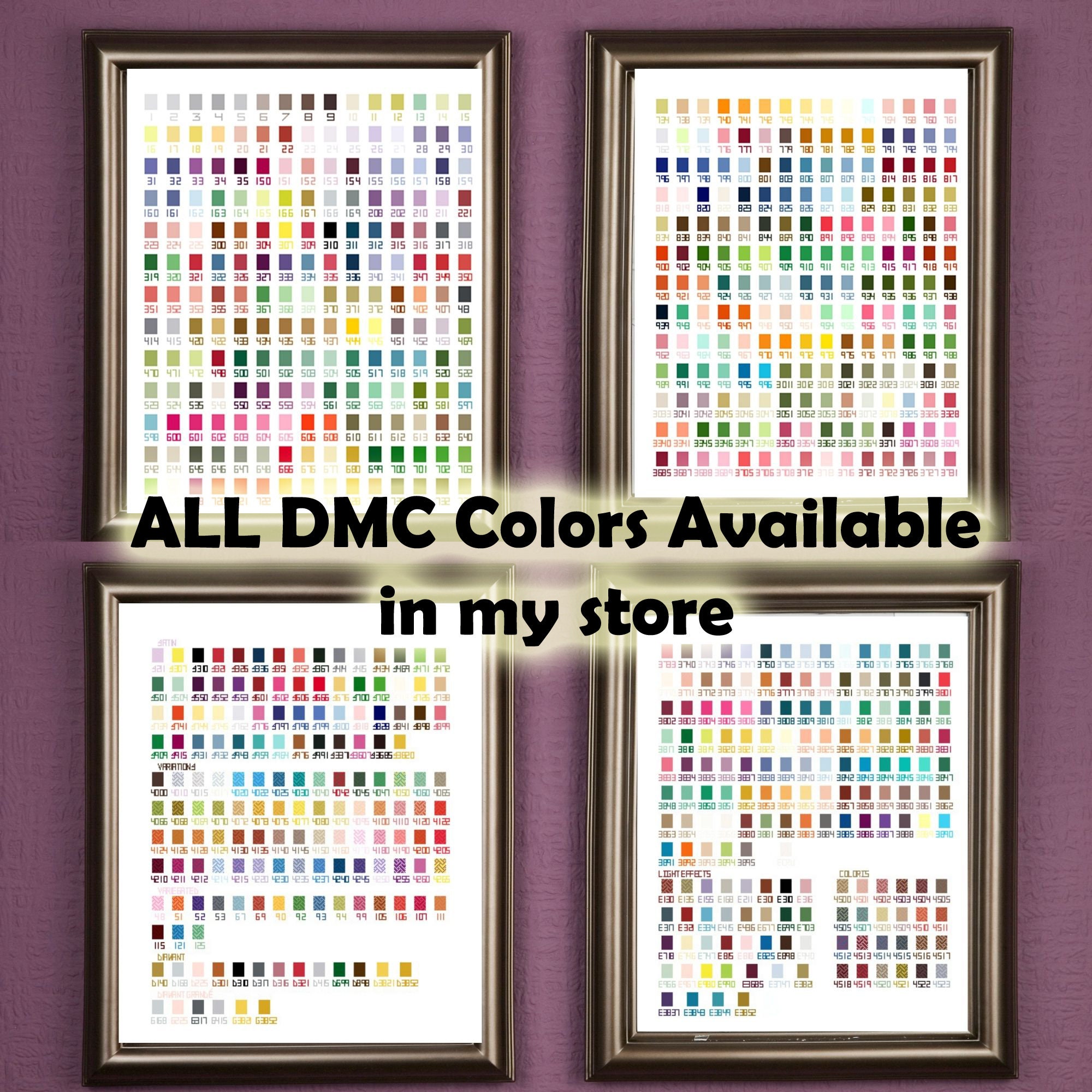 DMC Color Chart 3 DMC Floss Color Chart Dmc Thread Chart | Etsy