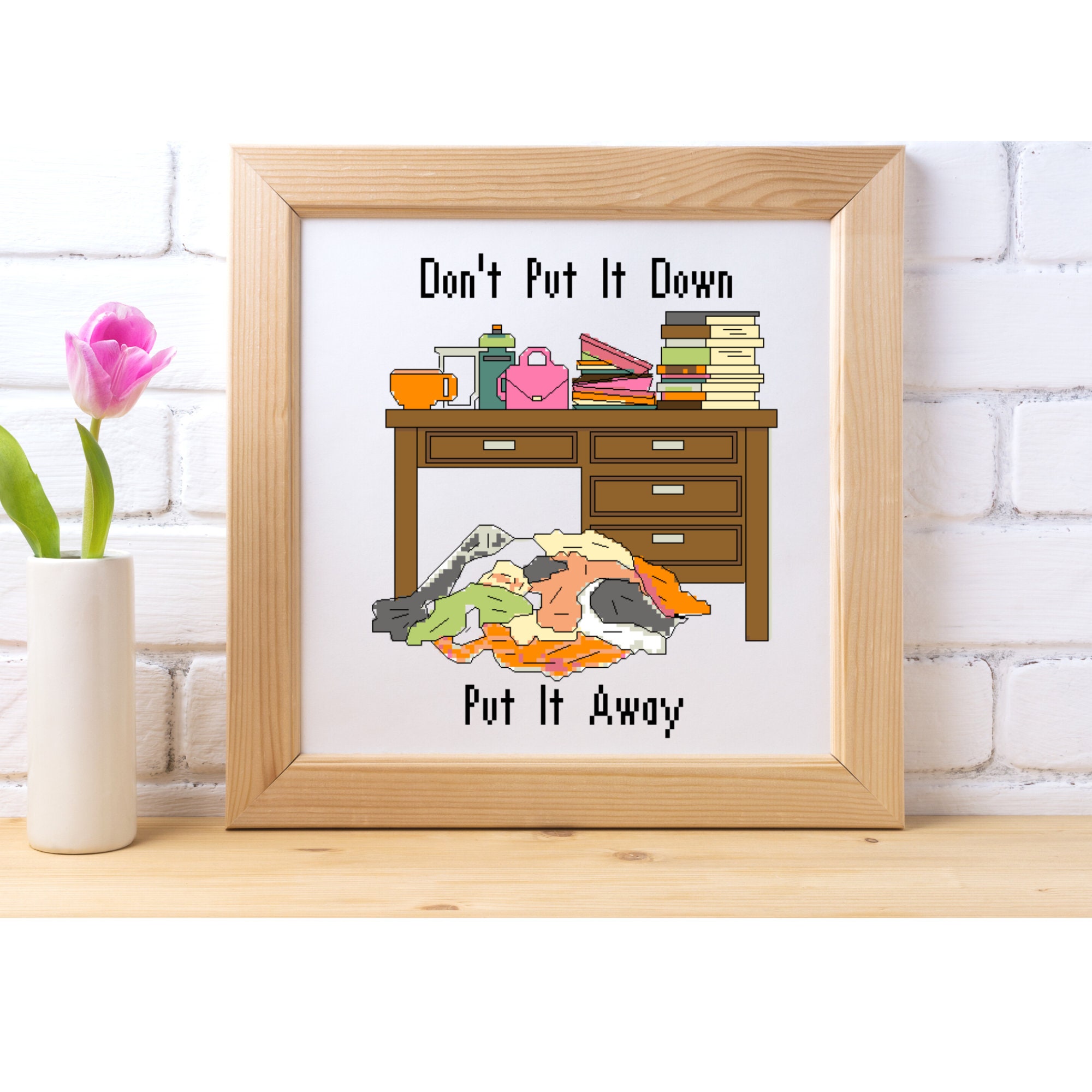 ADHD Cross Stitch Pattern, Don't Put It Down, Put It Away ...