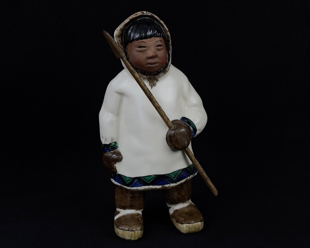 C Alan Johnson Vintage Figurine Intuit Boy With a Spear - Etsy