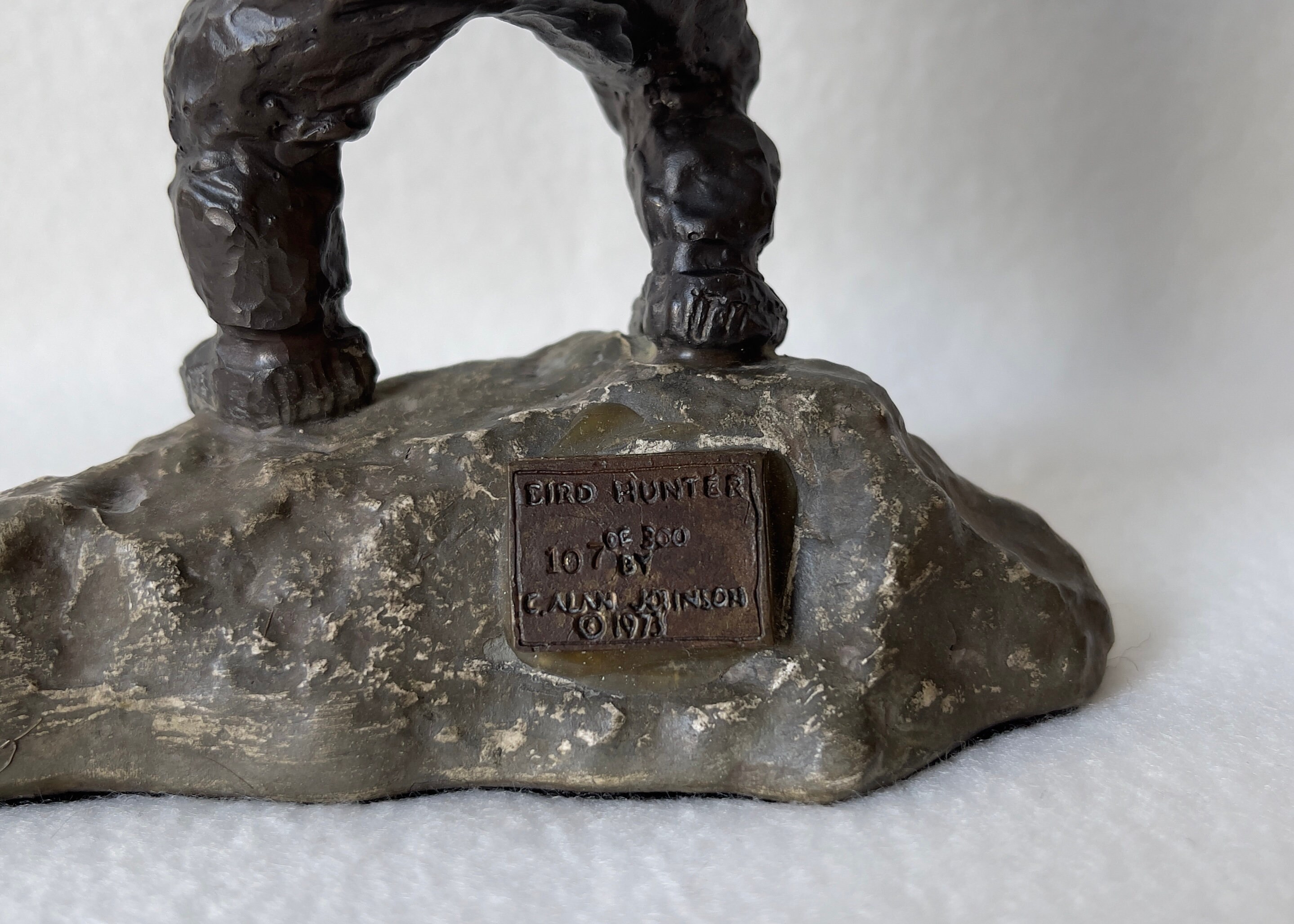 Rare C Alan Johnson Vintage Bronze Figurine the Bird Hunter - Etsy