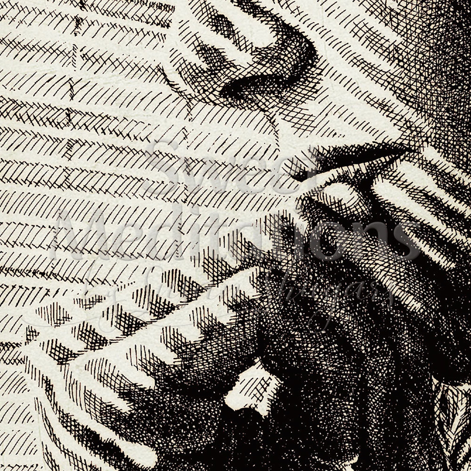 Pen & Ink Drawing, “expectation,” Woman Illustration, Bible Verse Psalm ...