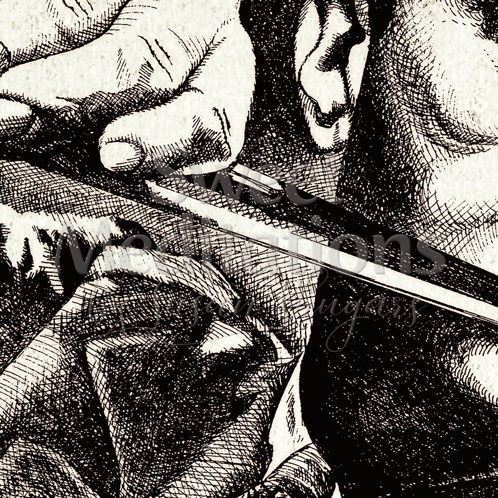 Pen & Ink Drawing, the Music Maker, Violinist Illustration ...