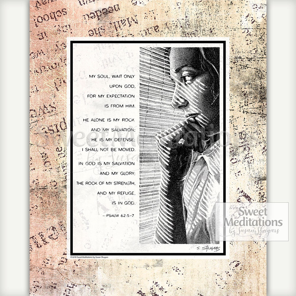 Pen & Ink Drawing expectation Woman Illustration Bible - Etsy